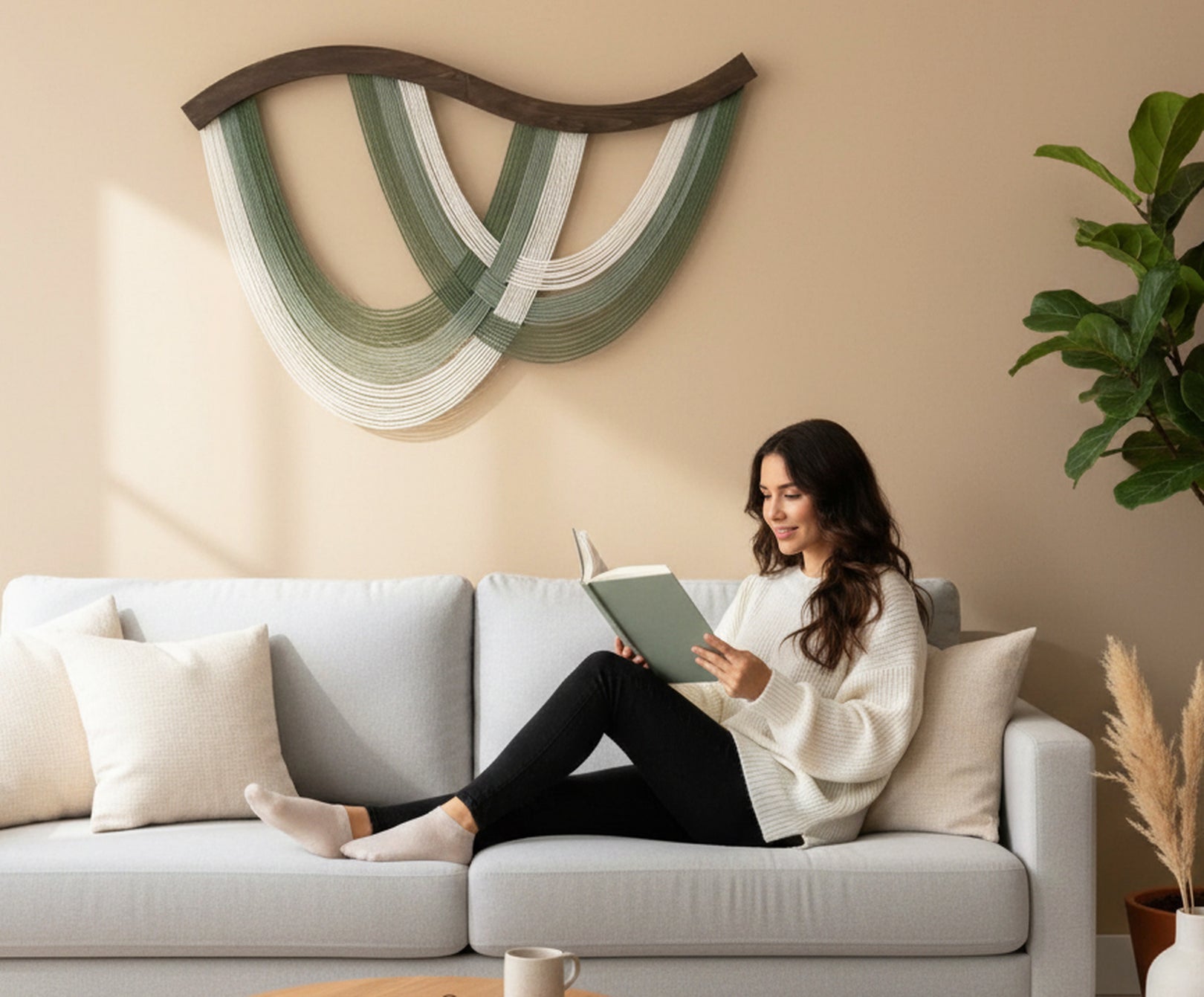 The Flow Wall Hanging – Cotton Macrame Wave Art for Boho Decor V93 ...